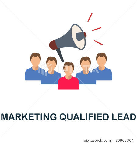 Marketing Qualified Lead flat icon. Colored... - Stock Illustration ...