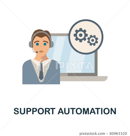 Support Automation flat icon. Colored sign from... - Stock Illustration ...