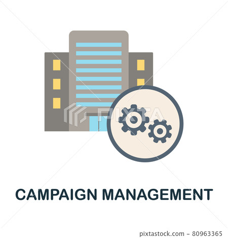 Campaign Management flat icon. Colored sign... - Stock Illustration ...