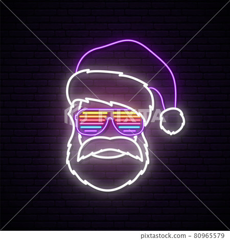 Santa Claus neon sign. - Stock Illustration [80965579] - PIXTA