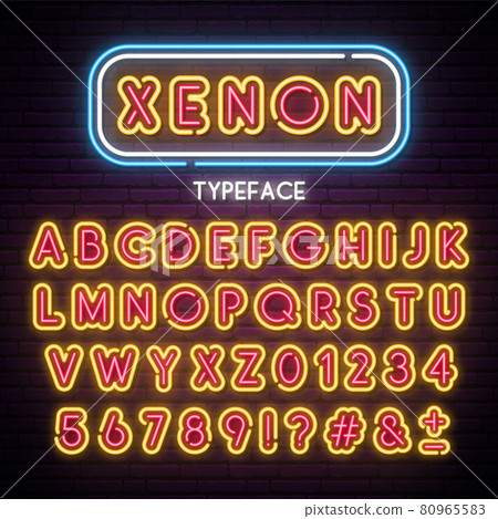 Neon light alphabet. - Stock Illustration [80965583] - PIXTA