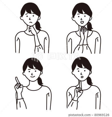 Female upper body vector illustration set - Stock Illustration ...