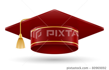 university college and academy graduate hat... - Stock Illustration ...