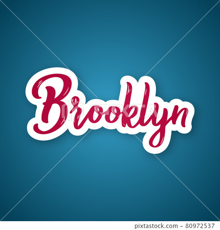 Brooklyn - hand drawn lettering name city. - Stock Illustration ...