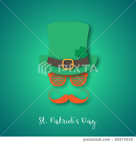 Irishman with ginger mustache wearing hat and... - Stock Illustration ...