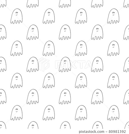 Cute ghost seamless pattern design. Halloween... - Stock Illustration ...
