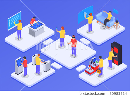 People And Interfaces Concept - Stock Illustration [80983514] - PIXTA