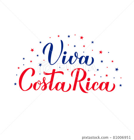 Viva Costa Rica Long Live Costa Rica lettering... - Stock Illustration ...