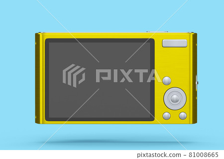 Stylish yellow compact pocket digital camera... - Stock Illustration ...