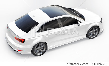 Super fast sports car white color on a white... - Stock Illustration ...