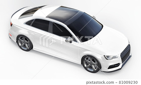 Super fast sports car white color on a white... - Stock Illustration ...