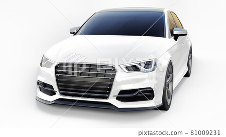 Super fast sports car white color on a white... - Stock Illustration ...