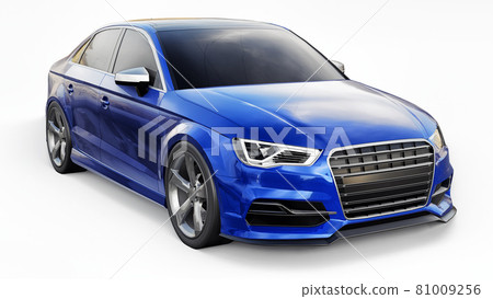 Super fast sports car color blue metallic on a... - Stock Illustration ...