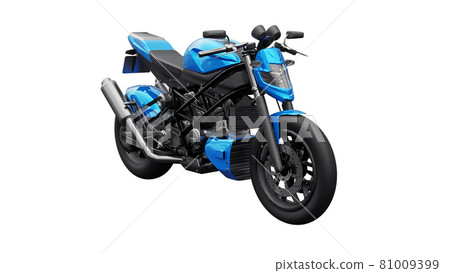 Blue super sports motorbike on white... - Stock Illustration [81009399 ...