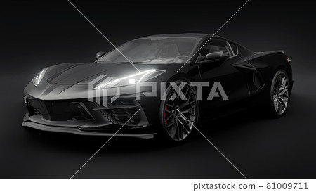 Super sports car on a black background.. 3d... - Stock Illustration ...