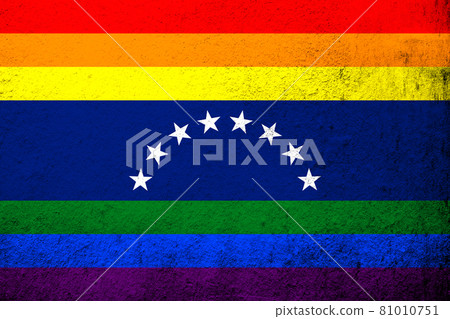 Venezuela Rainbow LGBT pride flag. Grunge... - Stock Illustration ...