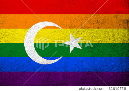 Turkish Rainbow LGBT pride flag. Grunge background-插圖素材 [81010756 ...