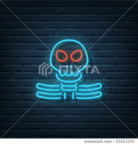 Skeleton Neon Sign - Stock Illustration [81021255] - PIXTA