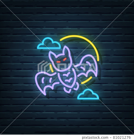 Bat Neon Sign - Stock Illustration [81021276] - PIXTA