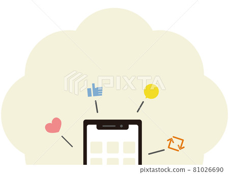 Smartphone SNS reaction image frame - Stock Illustration [81026690] - PIXTA
