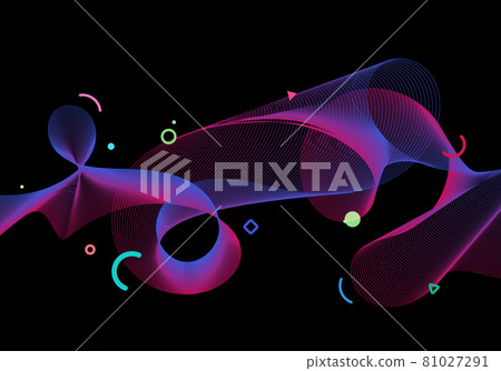 Abstract vibrant color particles wave lines... - Stock Illustration ...
