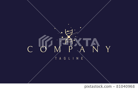Vector golden logo on which an abstract image... - Stock Illustration ...