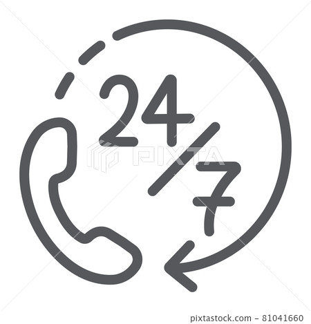 Call 24 7 line icon, service and assistance,...-插圖素材 [81041660] - PIXTA圖庫