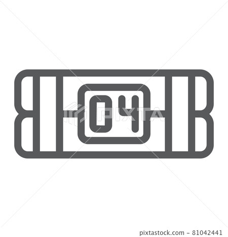 Explosives c4 line icon, army and weapon,...-插圖素材 [81042441] - PIXTA圖庫