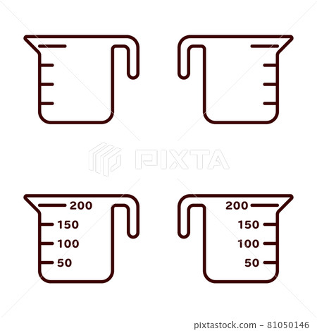4 types of measuring cup illustration patterns - Stock Illustration ...