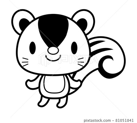 Standing pose animal illustration [black line]... - Stock Illustration ...