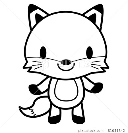 Standing pose animal illustration [black line]... - Stock Illustration ...