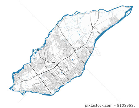 Laval map. Detailed map of Laval city... - Stock Illustration [81059653 ...