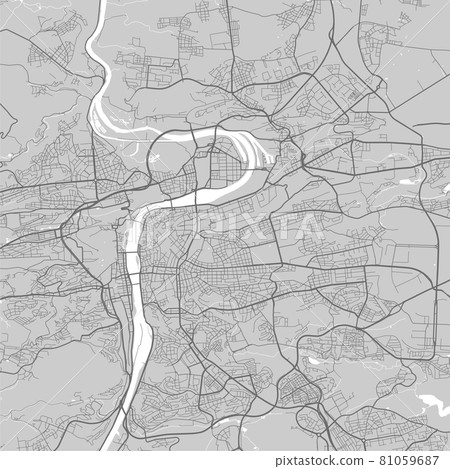 Urban city map of Prague. Vector poster. Black... - Stock Illustration ...
