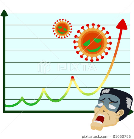 Graph of new infections and illustrations of... - Stock Illustration ...