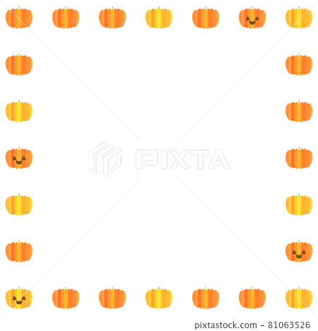 Jack-o-lantern and pumpkin frame - Stock Illustration [81063526] - PIXTA