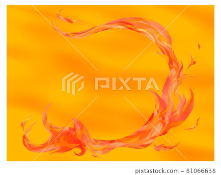 Round flame frame (flame background) - Stock Illustration [81066638 ...