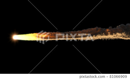 Meteor flies on the black background - Stock Illustration [81066909 ...