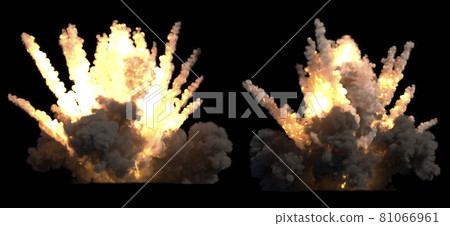 Explosion on black background - Stock Illustration [81066961] - PIXTA