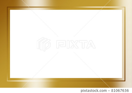 Simple metal frame rectangular gold - Stock Illustration [81067636] - PIXTA