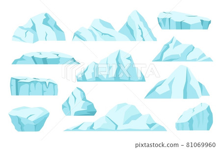 Cartoon icebergs, arctic ice rocks, antarctic...-插圖素材 [81069960] - PIXTA圖庫
