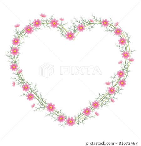 Cosmos flower heart-shaped frame - Stock Illustration [81072467] - PIXTA