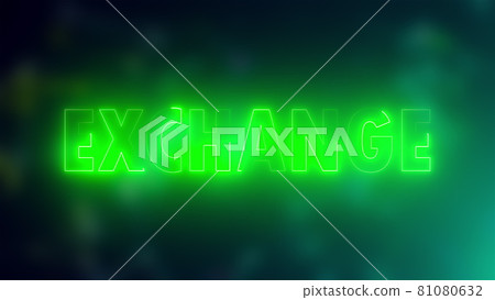Word Exchange of letters with a neon effect, 3d... - Stock Illustration ...