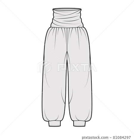 Pants zouave technical fashion illustration...-插圖素材 [81084297] - PIXTA圖庫