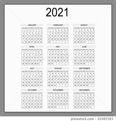 2021 calendar planner. Corporate week. Template... - Stock Illustration ...