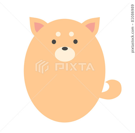 Round and simple cute dog - Stock Illustration [81086989] - PIXTA