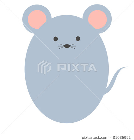 Round and simple cute mouse - Stock Illustration [81086991] - PIXTA