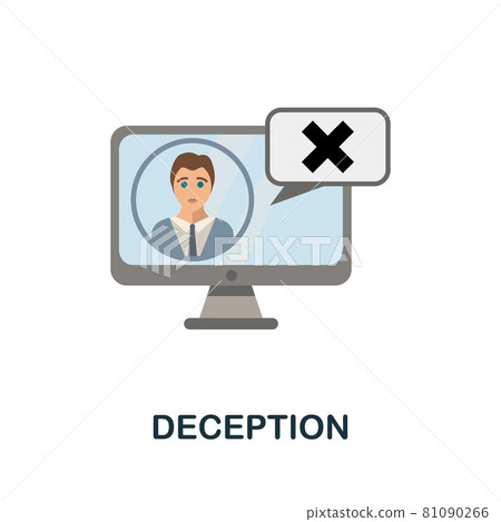 Deception flat icon. Colored sign from...-插圖素材 [81090266] - PIXTA圖庫