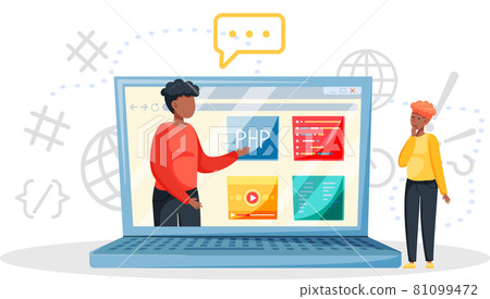 Programming courses online education, coding... - Stock Illustration ...