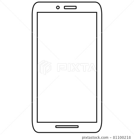 Smartphone line drawing - Stock Illustration [81100218] - PIXTA