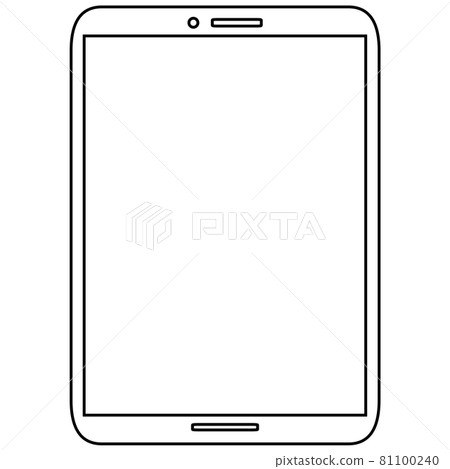 Tablet terminal line drawing - Stock Illustration [81100240] - PIXTA